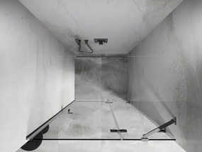 Mexen, Mexen Lunar pravé otočné sprchové dveře 125 cm, transparentní, chrom - 834-125-000-01-00-P