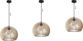 Závěsné svítidlo Timber 6, 1x dřevěné stínítko, (fi 32 cm)