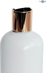 Dávkovač na mýdlo 300 ml bílý s černo-zlatým DISC TOP BELA
