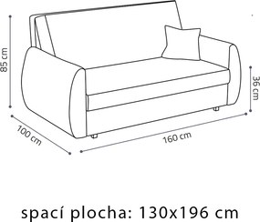 Pohovka VIVA III ART | 160 cm | rozkládací + úložný prostor | VÝBĚR TKANIN