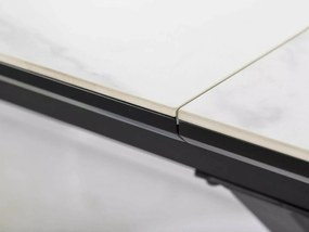 Rozkládací jídelní stůl Logan 160/200 cm keramika bílý mramor/černý