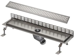 Sanela - Sprchový žlab ke stěně, délka 75 cm, lesklá nerez SLKN 06E