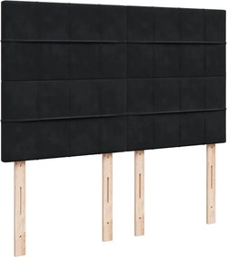 Box spring postel s matrací černá 140x200 cm samet 3293232