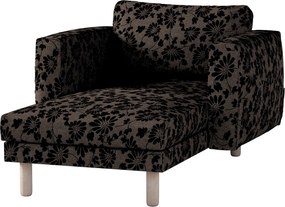 Potah na IKEA Norsborg šezlong s loketními opěrkami barva hnědá látka pletený vzor, vzorované