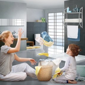 Costway Držák ručníků koupelnový nástěnný držák ručníků koupelnová – stříbro
