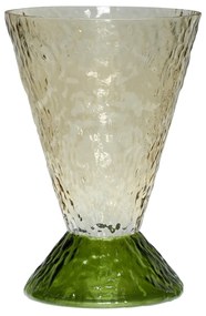 Hübsch Skleněná váza Abyss Dark Green/Brown, zelená barva, sklo