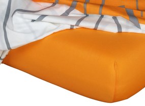 Jersey prostěradlo - pomeranč B 180/220
