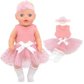 Oblečení pro panenky BABY born Little nebo Reborn (36 cm) Varianta: b4 růžové šaty