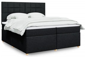 Box spring postel s matrací černá 200x200 cm textil 3291389