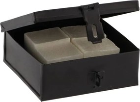 Černý antik kovový úložný box/ krabička Amber Doos - 12*12*5 cm