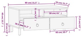 Konferenční stolek 80 x 54 x 40 cm masivní mangovníkové dřevo,  358225