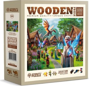 Wooden city dřevěné puzzle - fantasy vesnička 1010 dílků