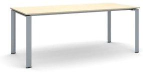 Jednací stůl INFINITY se šedostříbrnou podnoží 2000 x 900 x 750 mm, dub přírodní