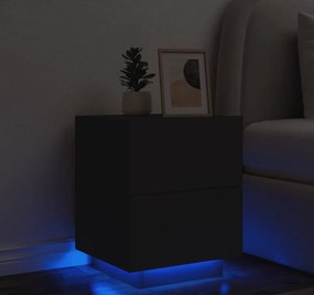 vidaXL Noční stolek s LED osvětlením kompozitní dřevo [836735] Barva: Bílá