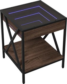 Noční stolek s Infinity LED hnědý dub 40 x 40 x 49 cm 3284100