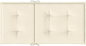 Podušky na židli nízké opěradlo 6 ks krémové 100x50x3 cm oxford 314133