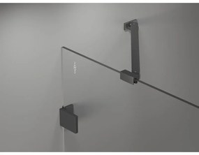 Mexen Lunar, půlkruhový výklopný sprchový kout 70 x 70 cm, 8mm čiré sklo, pistolově šedý kartáčovaný - 833-070L-070P-66-00