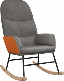 Houpací křeslo světle šedé textil 341042