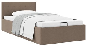 Rám postele s úložným prostorem taupe textil 90 x 200 cm 285594
