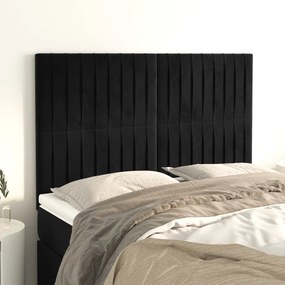 Čelo postele černé 144x5x118/128 cm sametové 3116620