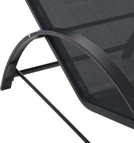 Outsunny Sada Zahradních Lehátků Metal Mesh 3-dílná Sada Lehátka se Servírovacím Stolkem Zahradní Nábytek se 2 Lehátky a 1 Bočním Stolkem Skupina Sed…