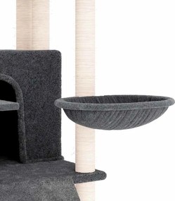Škrabadlo pro kočky se sisalovými sloupky tmavě šedé 154 cm 171692