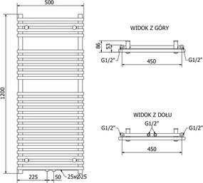 Mexen Sol topné těleso 1200 x 500 mm, 569 W, černá, W125-1200-500-00-70