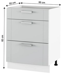Dolní kuchyňská skříňka Janne Typ 57 (světle šedá + bílá). 1021223