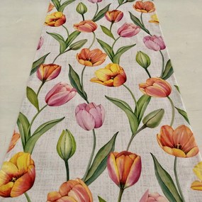 Běhoun ubrus 135x40 cm Tulipány