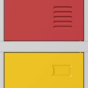 Školní skříňka BOZP 6komorová šedo-vícebarevná, 900x1500x450 mm: IGOREK