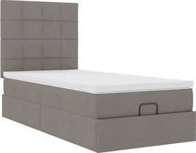 Osmanský rám postele s matrací taupe 90x190cm textil 3313123