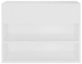 Lavice s botníkem bílá 60 x 30 x 45 cm dřevotříska - Default Title