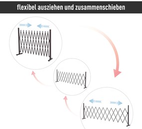 Outsunny nůžková mřížová brána, výsuvná 35-300 cm, ideální pro zahradu, hliník, hnědá, H103,5 cm| Aosom
