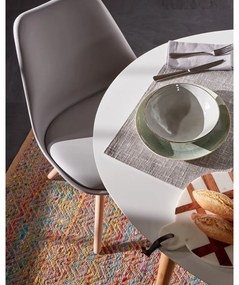 Bílý rozkládací jídelní stůl s bílou deskou 90x120 cm Oqui – Kave Home