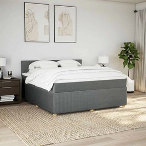 Box spring postel s matrací tmavě šedá 180x200 cm textil 3289836