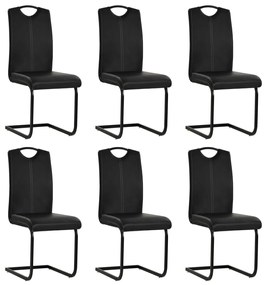 Konzolové jídelní židle 6 ks černé umělá kůže,  275463