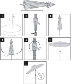 Zahradní slunečník 230 cm, tmavě šedý SPRINGOS PALMA GU0037