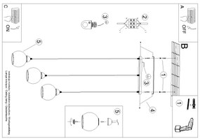 Sollux SL.1142 - Lustr na lanku ALINO 3xE27/60W/230V černá