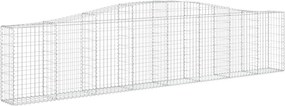 Klenuté gabionové koše 6 ks 400x30x80/100 cm pozinkované železo 3145817