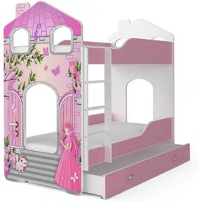 Dětská patrová postel DOMINIK DOMEK 190x80 Princezna