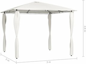 Altán s krytými sloupky 3 x 3 x 2,6 m krémový 160 g/m² 313605