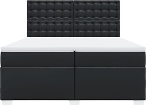 Box spring postel s matrací černá 200x200 cm umělá kůže 3293036