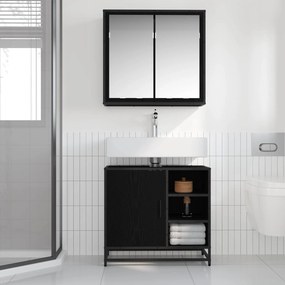 Sada koupelnového nábytku 2 ks Černý dub 65 x 33 x 60 cm 3402404