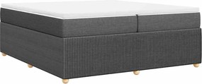 Box spring postel s matrací tmavě šedá 200x200 cm textil 3285596