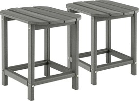 Costway Sada 2 odkládacích stolků z HDPE, zahradní stůl Adirondack odolný proti