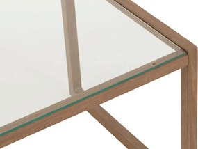 Konferenční stolek NATURELE se skleněnou deskou 90x50 cm, tmavě hnědý
