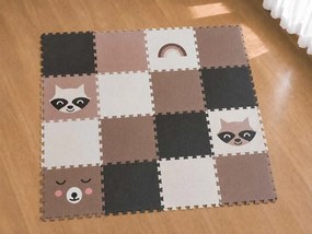 Hrací pěnové puzzle do dětského pokoje 16 dílů MÝVAL A MÉĎA