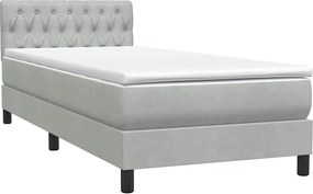 Box spring postel s matrací a LED Světle šedá 90x220 cm Samet 3317199