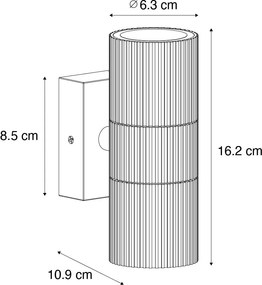 Průmyslové venkovní nástěnné svítidlo černé 2-svítidlo IP44 - Vigo