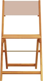 3dílný bistro set taupe textil a masivní dřevo 3281846